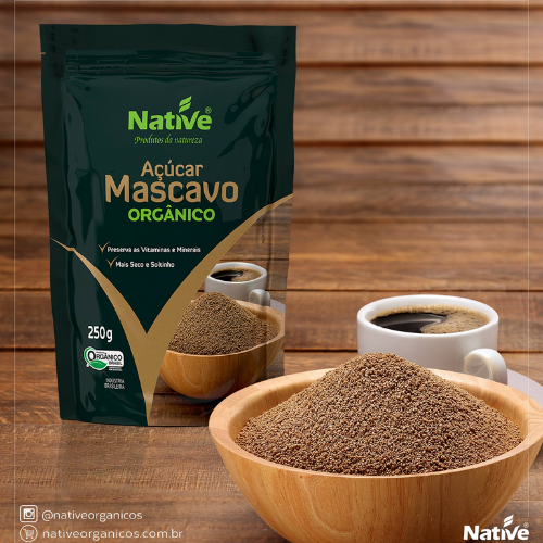 Açúcar Mascavo Orgânico Native - 250g - Viver Bem Saudável